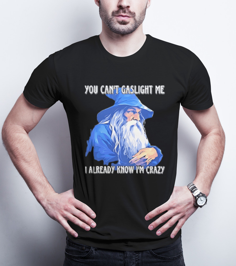 You Can't Gaslight Me I Already Know I'm Crazy Wizard Robe And Hat T-Shirt