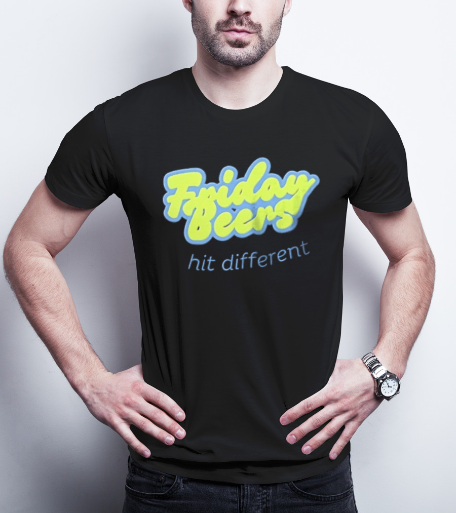 Friday Beers Hit Different Neon T-Shirt