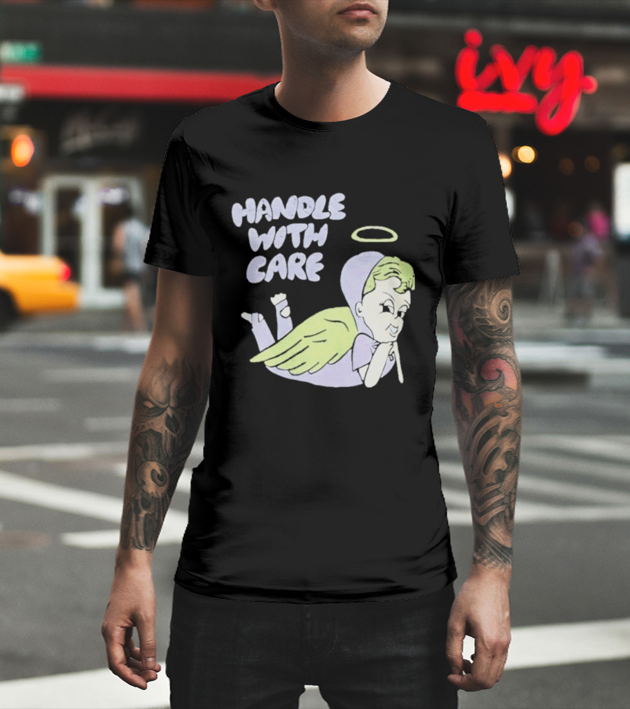 Handle With Care Angel Pastel Halo Wings T-Shirt