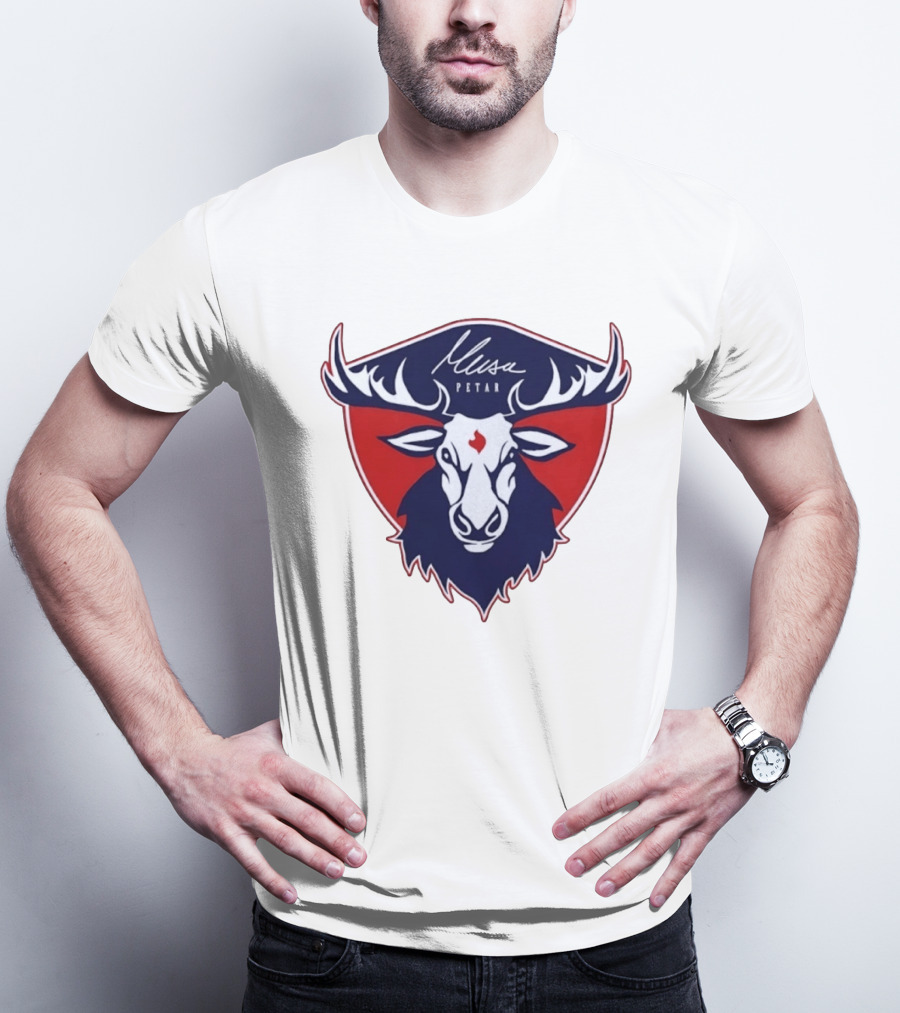 Musa Petar Moose Shield Animal Crest T-Shirt