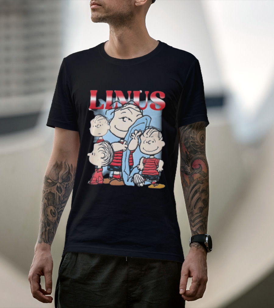 Peanuts Linus Holding Blue Blanket Bootleg Sparkle 2020 Collage T-Shirt