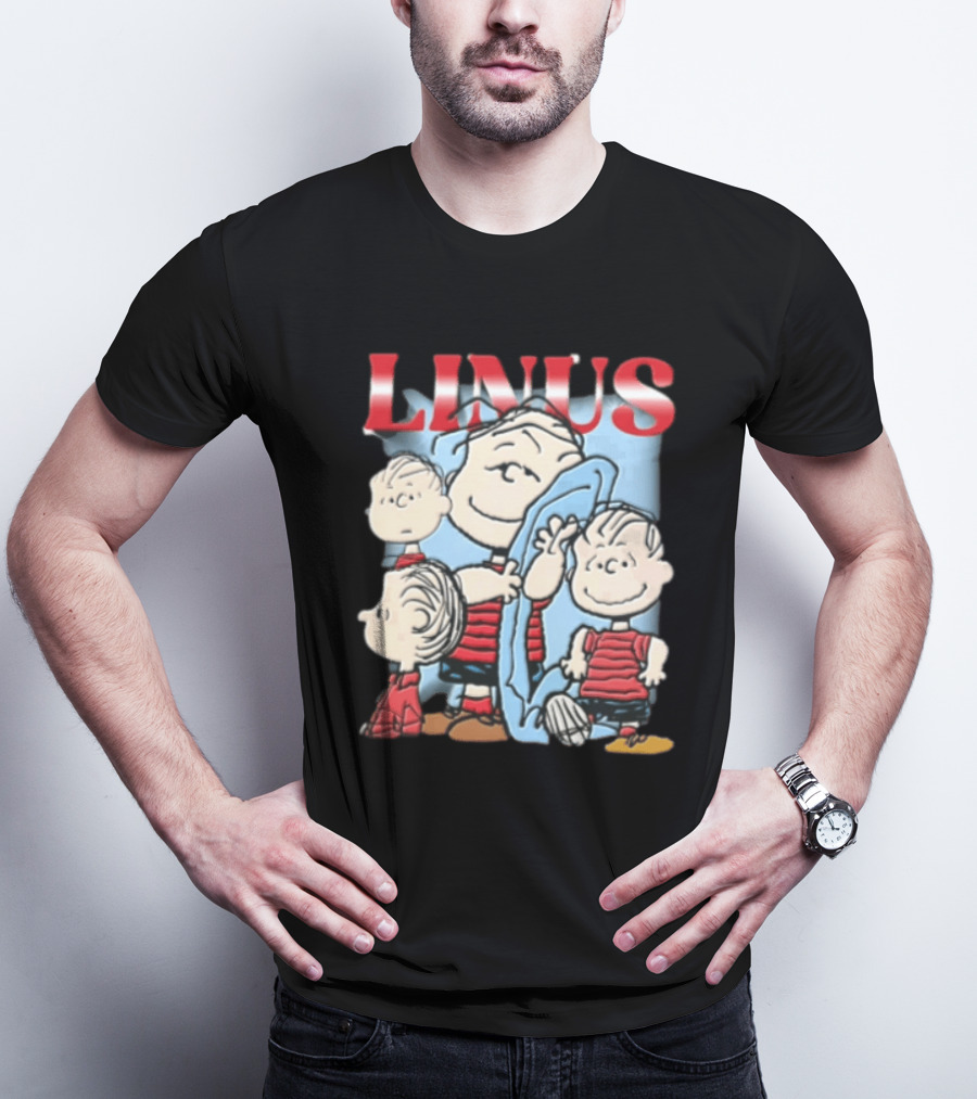 Peanuts Linus Holding Blue Blanket Bootleg Sparkle 2020 Collage T-Shirt
