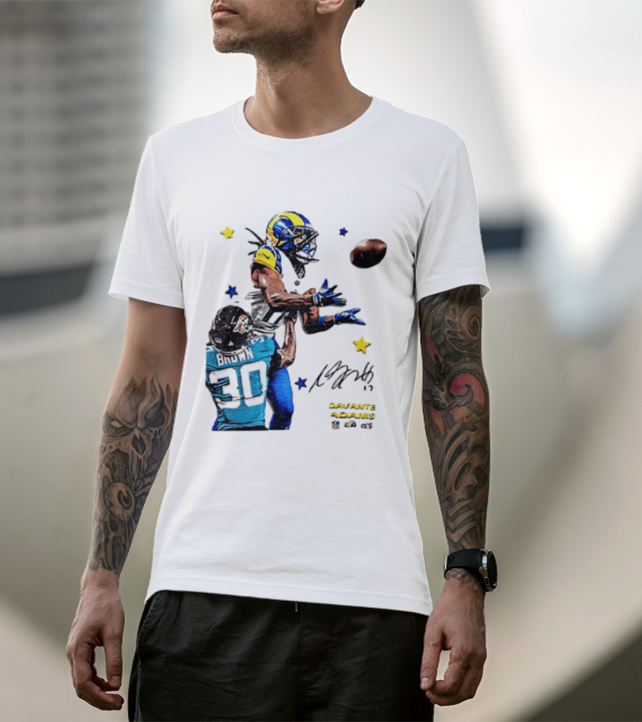 Davante Adams Las Vegas Raiders Brown Football Catch Duel T-Shirt