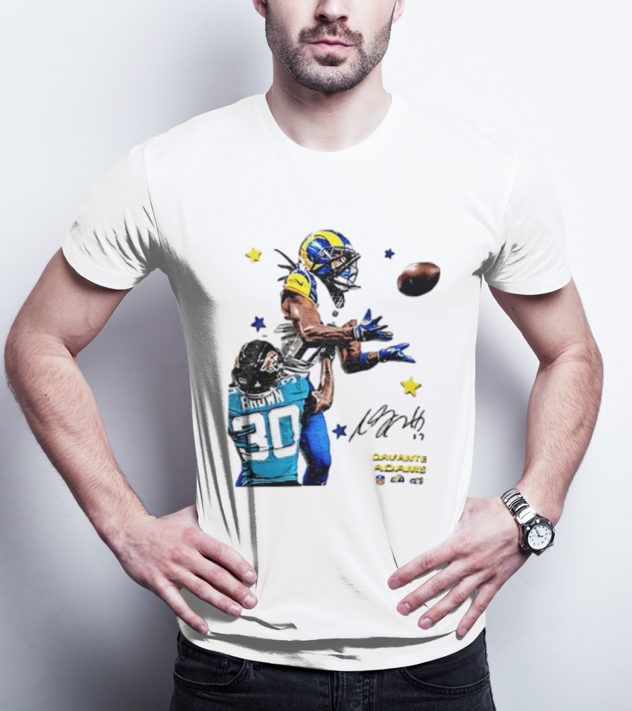 Davante Adams Las Vegas Raiders Brown Football Catch Duel T-Shirt