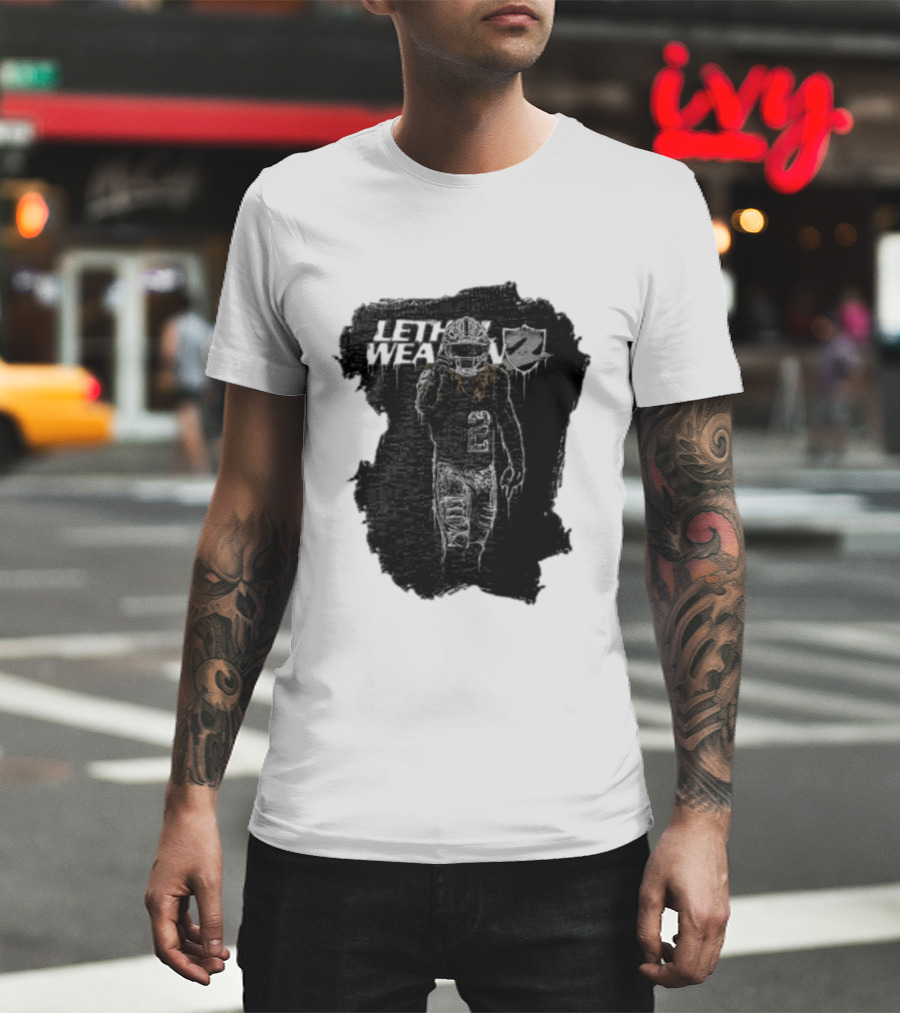 Las Vegas Raiders Davante Adams Lethal Weapon 17 Silver And Black Football T-Shirt