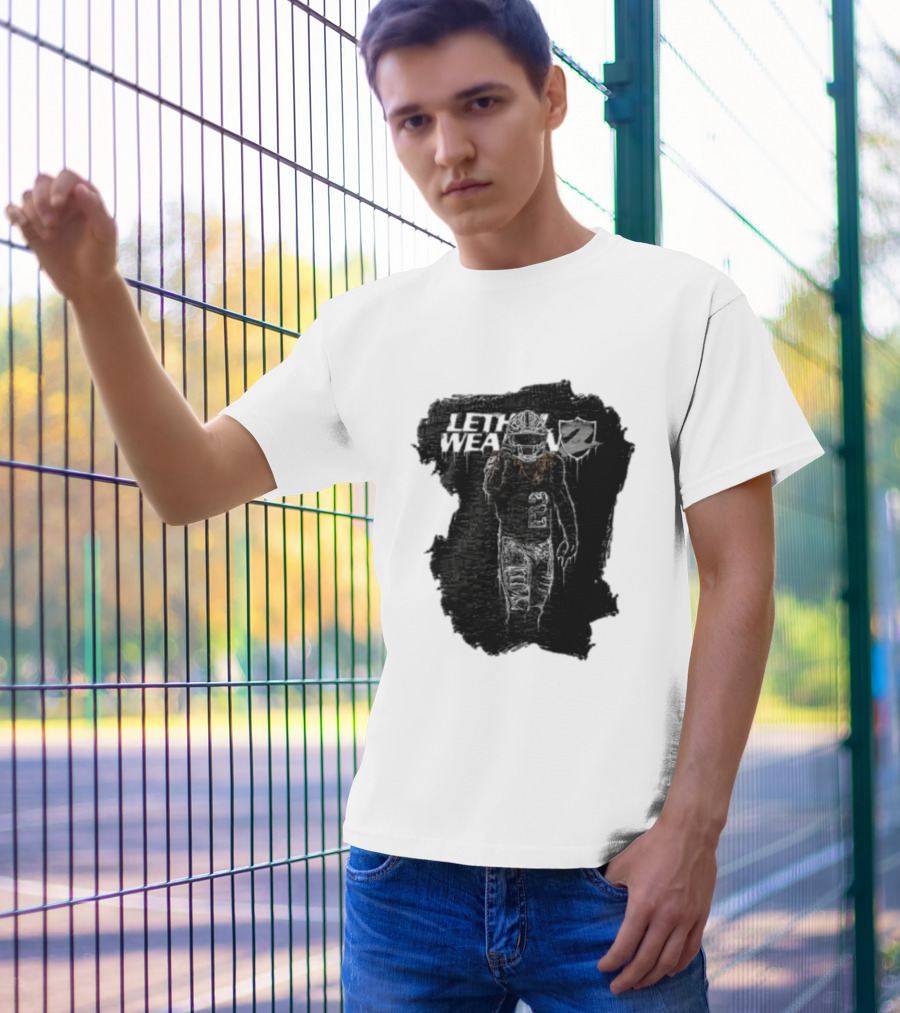 Las Vegas Raiders Davante Adams Lethal Weapon 17 Silver And Black Football T-Shirt