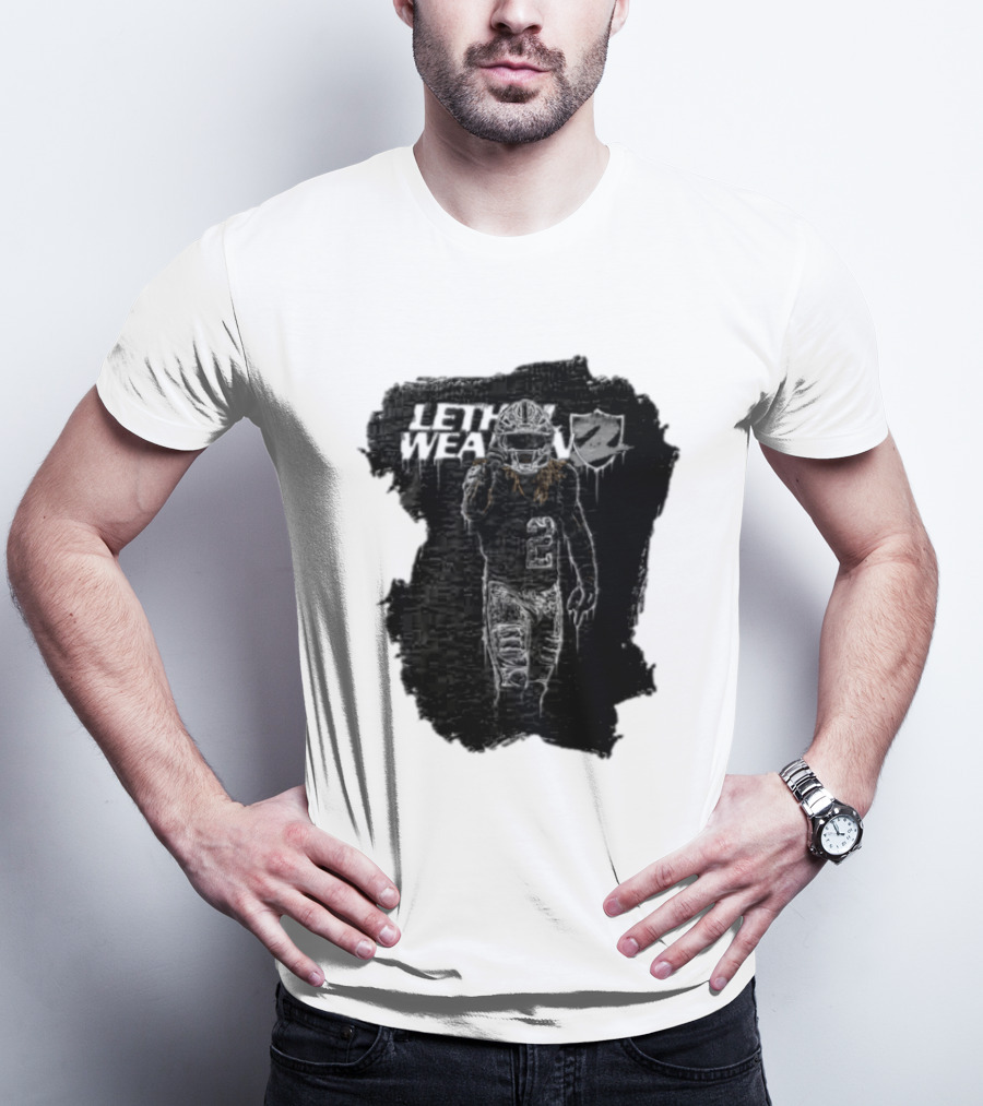 Las Vegas Raiders Davante Adams Lethal Weapon 17 Silver And Black Football T-Shirt