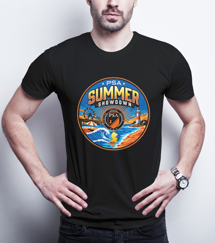 PSA Summer Showdown 2026 New Jersey Beach Festival Lighthouse And Ferris Wheel Event T-Shirt