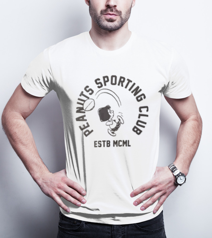 Peanuts Sporting Club Estb Mcml Marcie Kicking Football T-Shirt