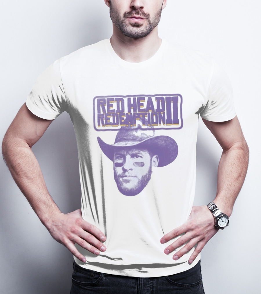 Carson Wentz Red Head Redemption II Cowboy Hat Face Paint T-Shirt