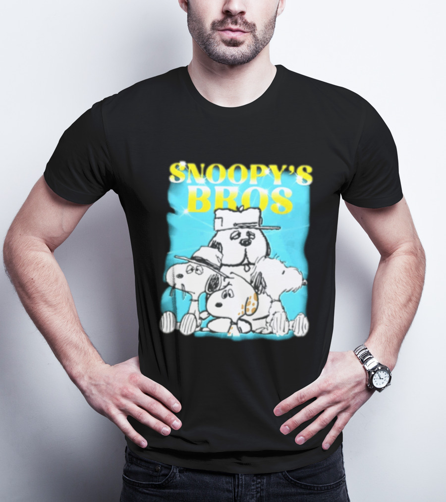 Snoopys Bros Cartoon Dogs Sparkles Blue Bootleg T-Shirt