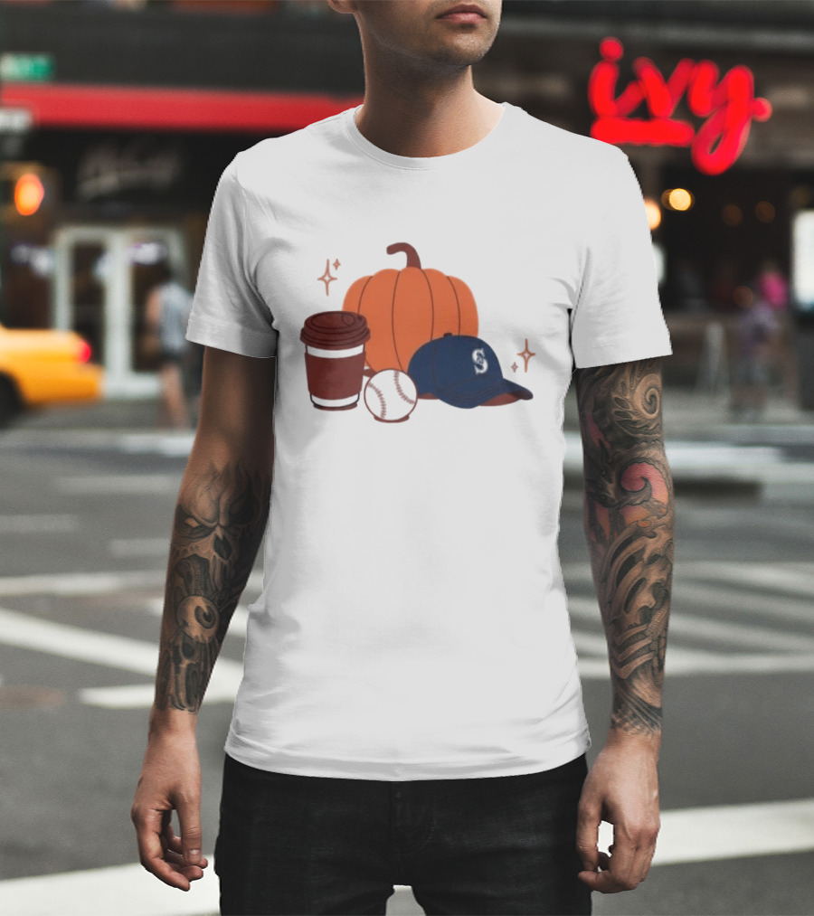 Seattle Mariners Pumpkinpalooza 2026 Coffee Baseball Cap Pumpkin T-Shirt