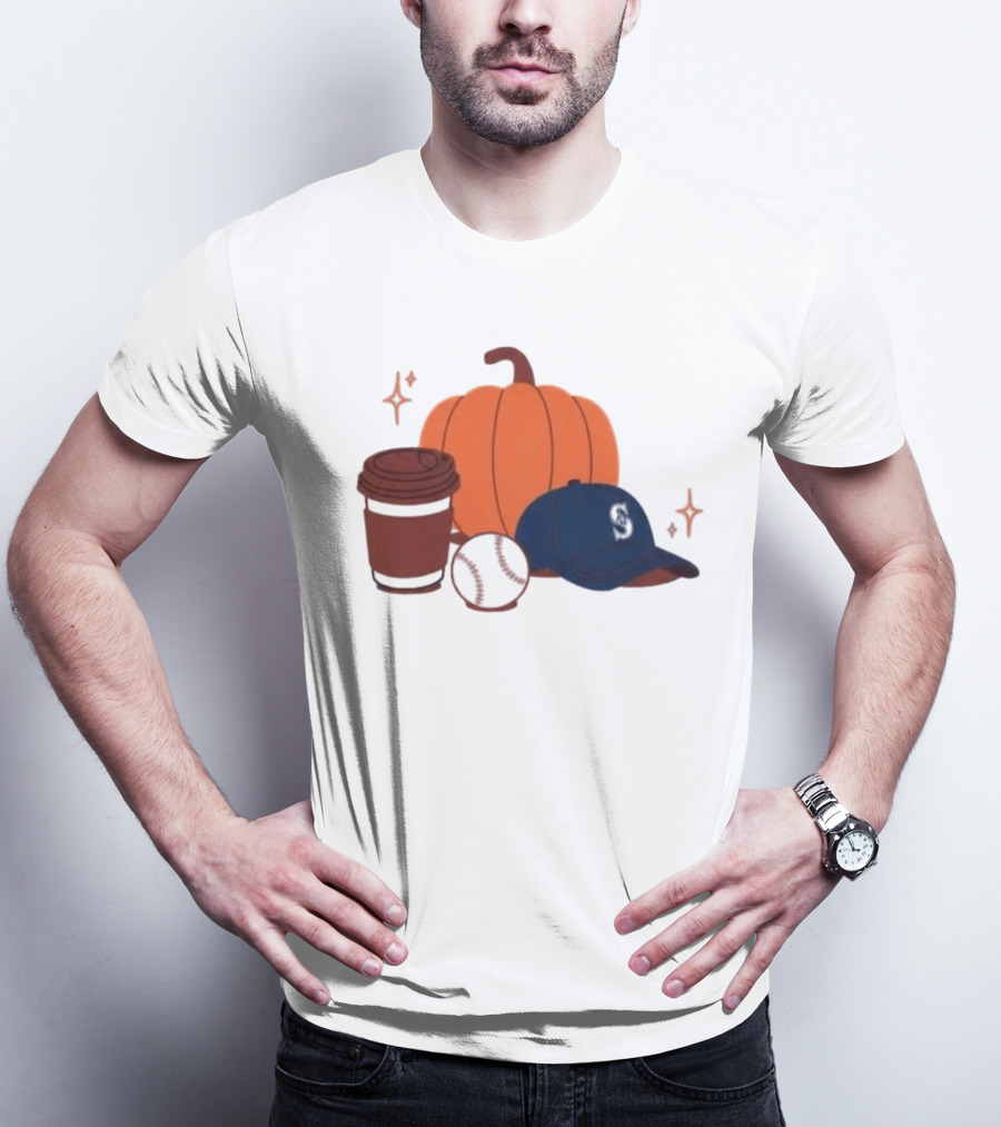 Seattle Mariners Pumpkinpalooza 2026 Coffee Baseball Cap Pumpkin T-Shirt