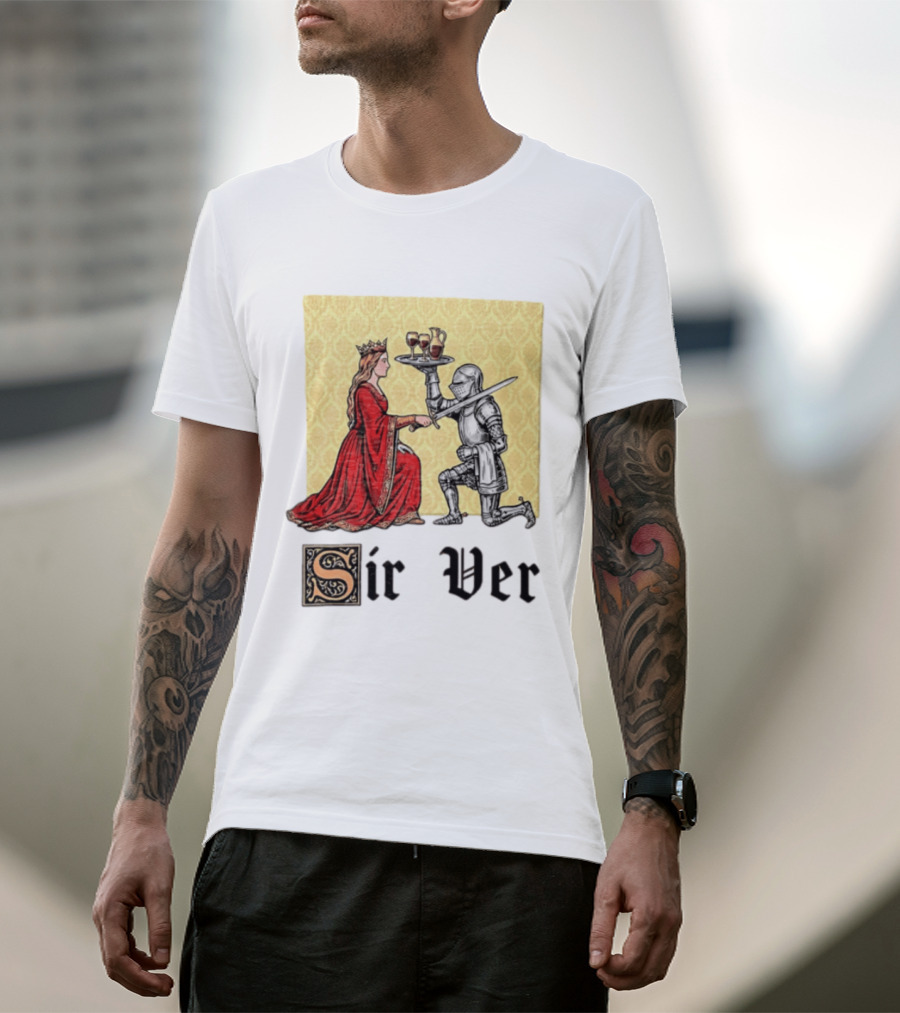 Sir Ver Knight Serving Wine To Queen Medieval Fantasy T-Shirt