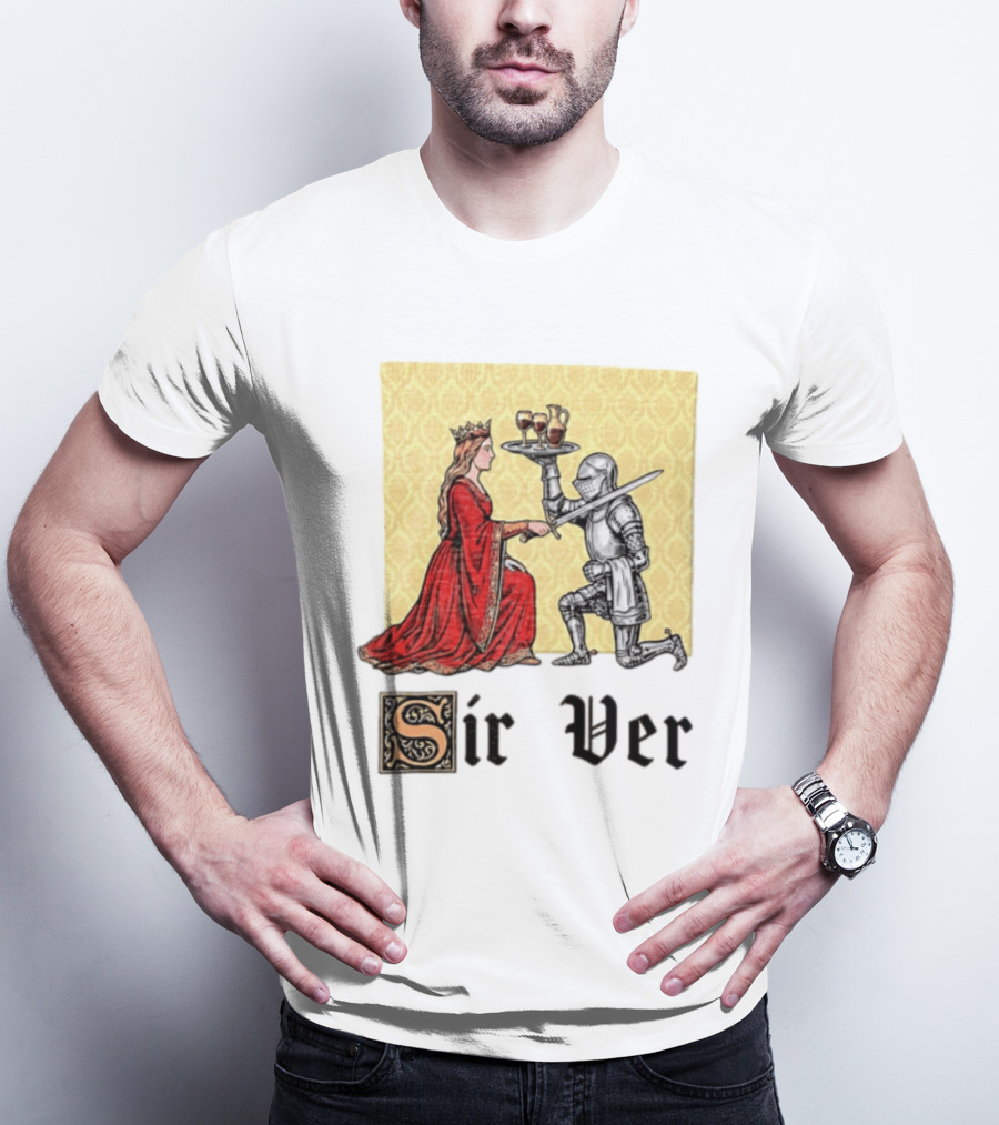 Sir Ver Knight Serving Wine To Queen Medieval Fantasy T-Shirt