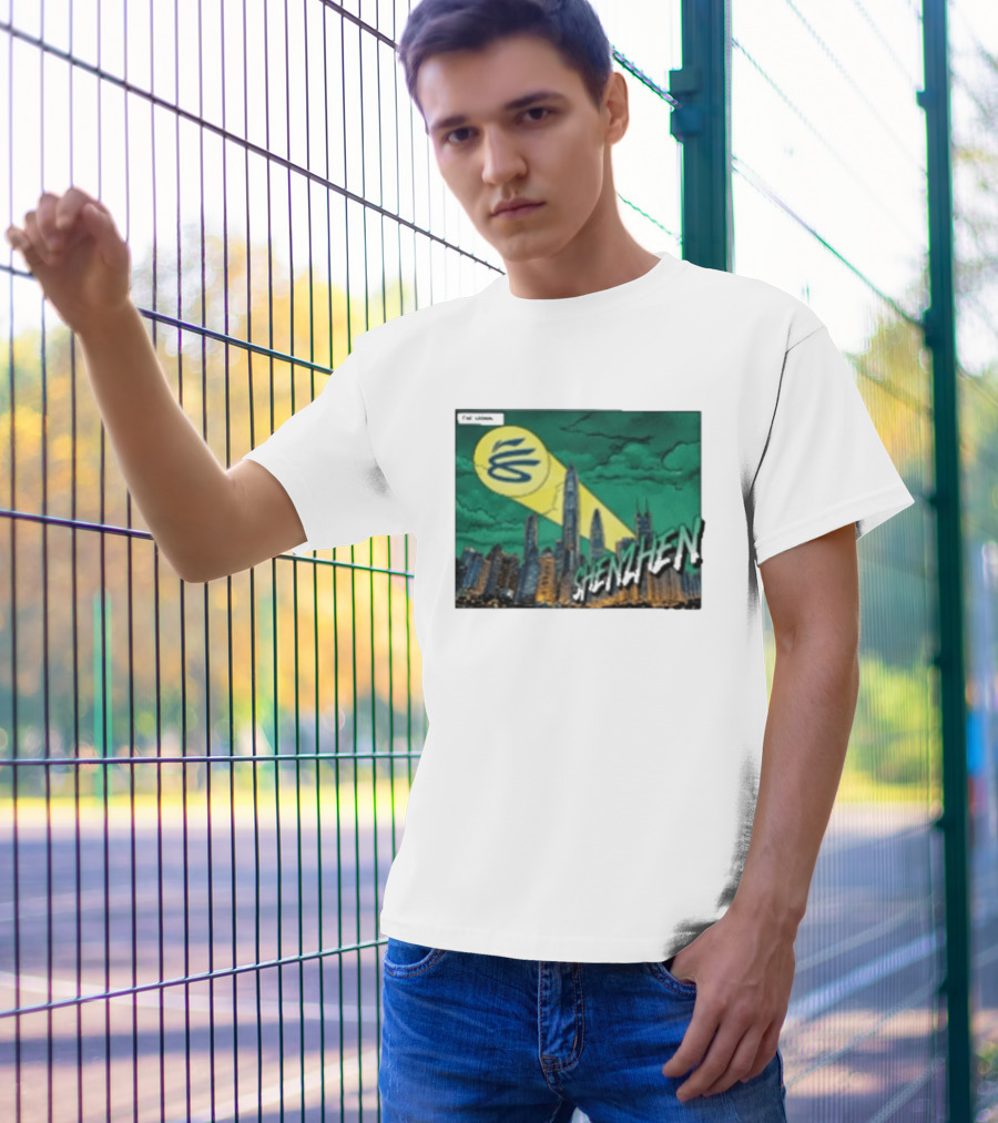 Stephen Curry Li Ning X Curry China Tour Shenzhen City Skyline Spotlight T-Shirt