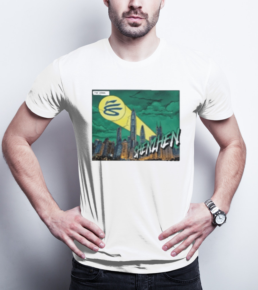 Stephen Curry Li Ning X Curry China Tour Shenzhen City Skyline Spotlight T-Shirt