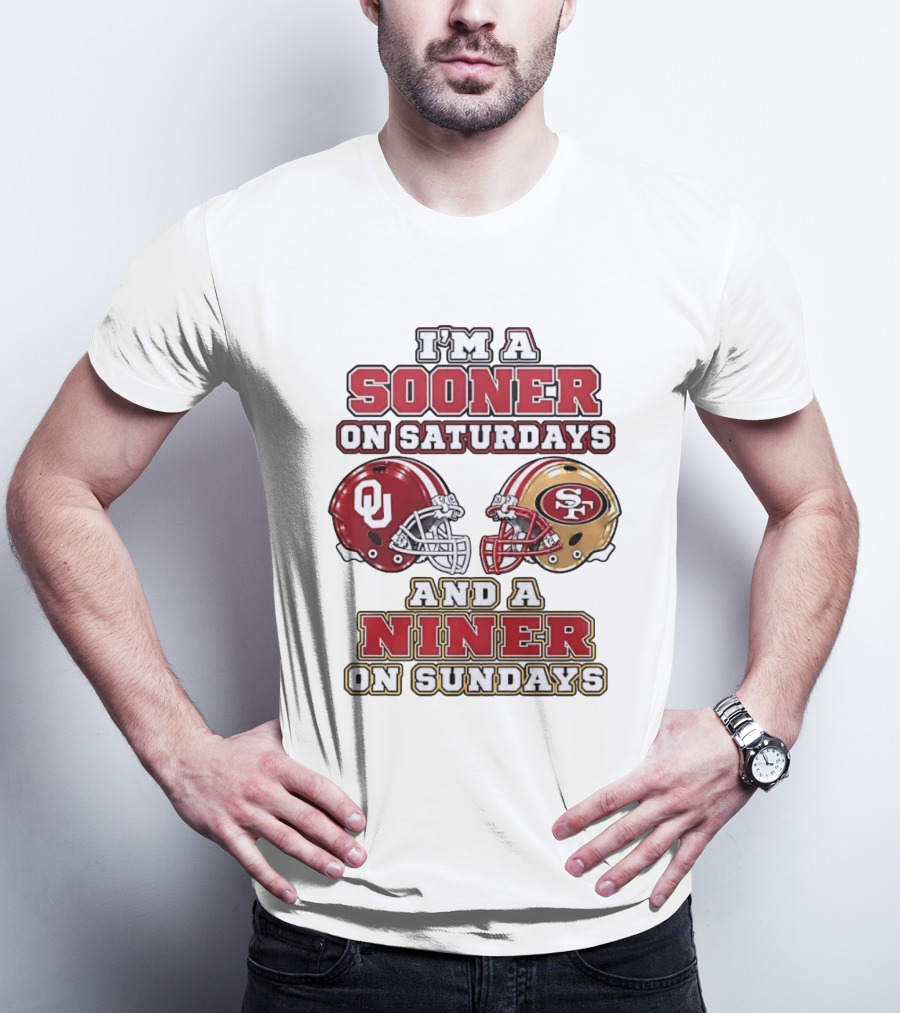 Oklahoma Sooners Saturdays SF 49ers Sundays Football Fan Gear T-Shirt
