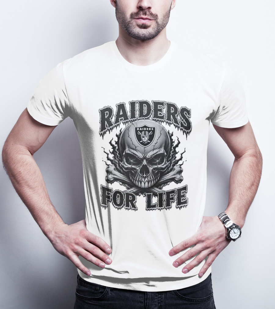 Las Vegas Raiders Skull Raiders For Life T-Shirt