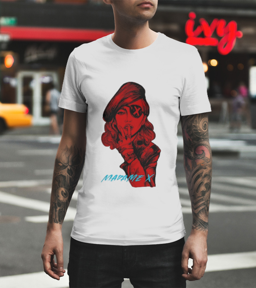 Madonna Madame X Beret Eye Patch Pop Music T-Shirt