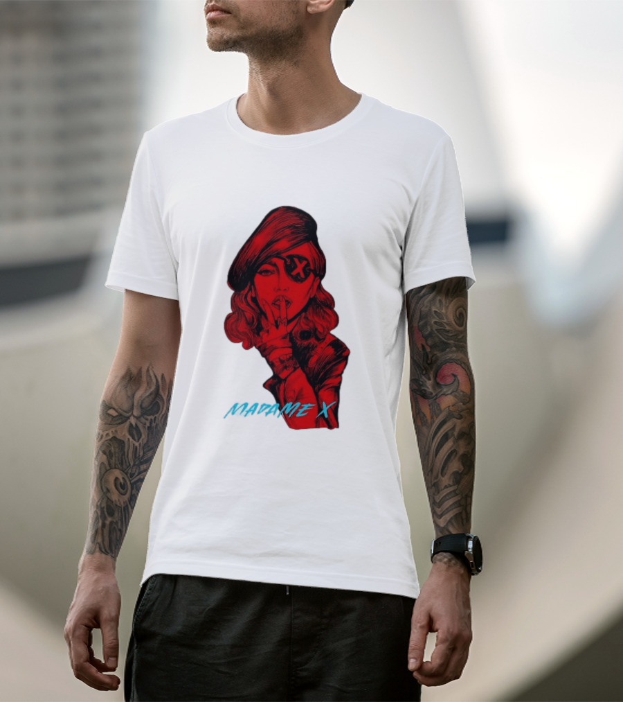 Madonna Madame X Beret Eye Patch Pop Music T-Shirt