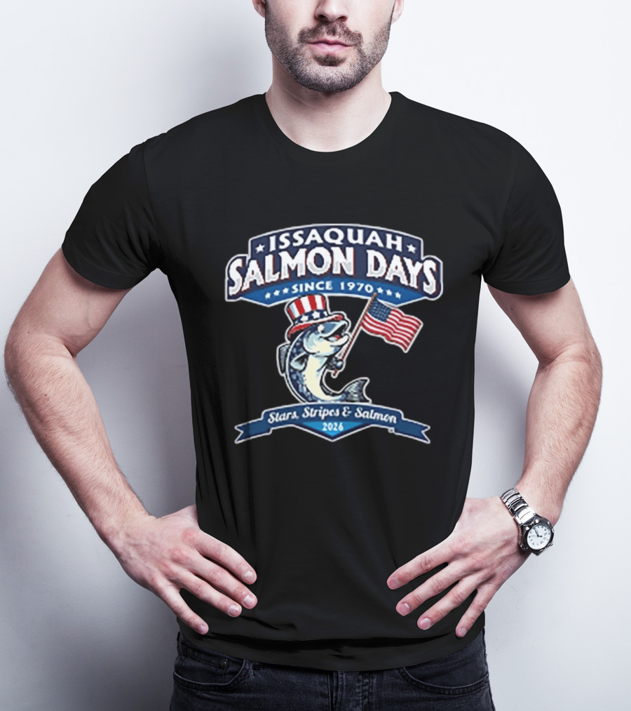 Issaquah Salmon Days 2026 Stars Stripes & Salmon Since 1970 Event T-Shirt