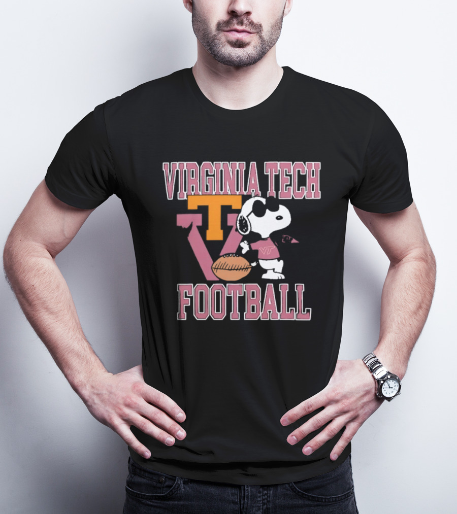 Virginia Tech Football Snoopy Let's Go Hokies T-Shirt