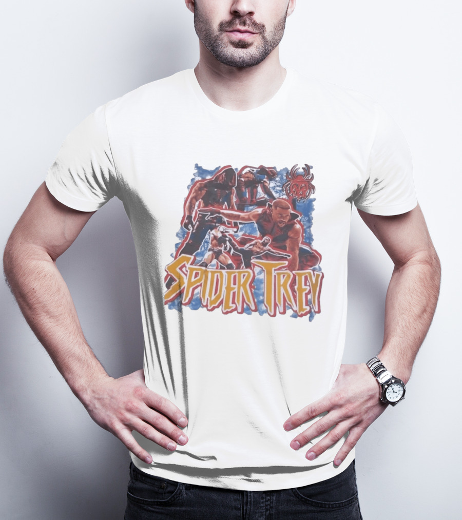 Spider Trey Wrestling Wrestler Sports Action Montage T-Shirt