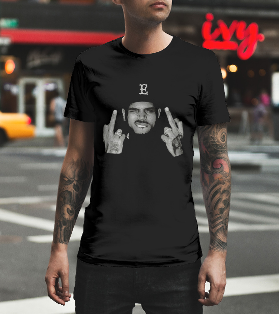 Usher Chris Brown Tour Middle Finger Gesture T-Shirt