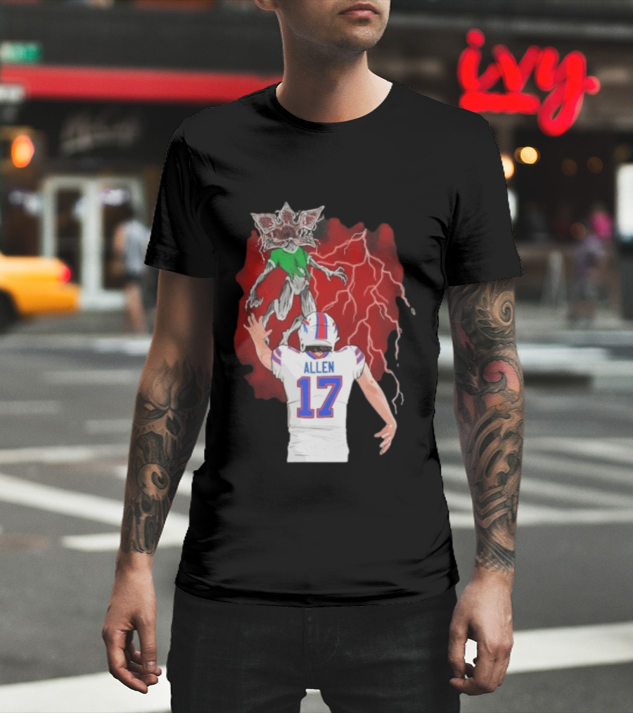 Josh Allen 17 Buffalo Bills Vs Demogorgon Stranger Things Epic T-Shirt