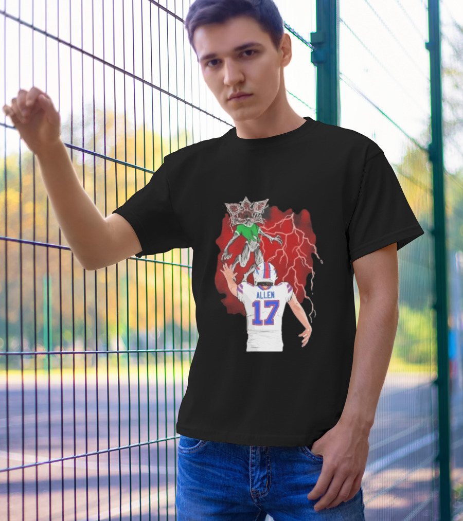 Josh Allen 17 Buffalo Bills Vs Demogorgon Stranger Things Epic T-Shirt