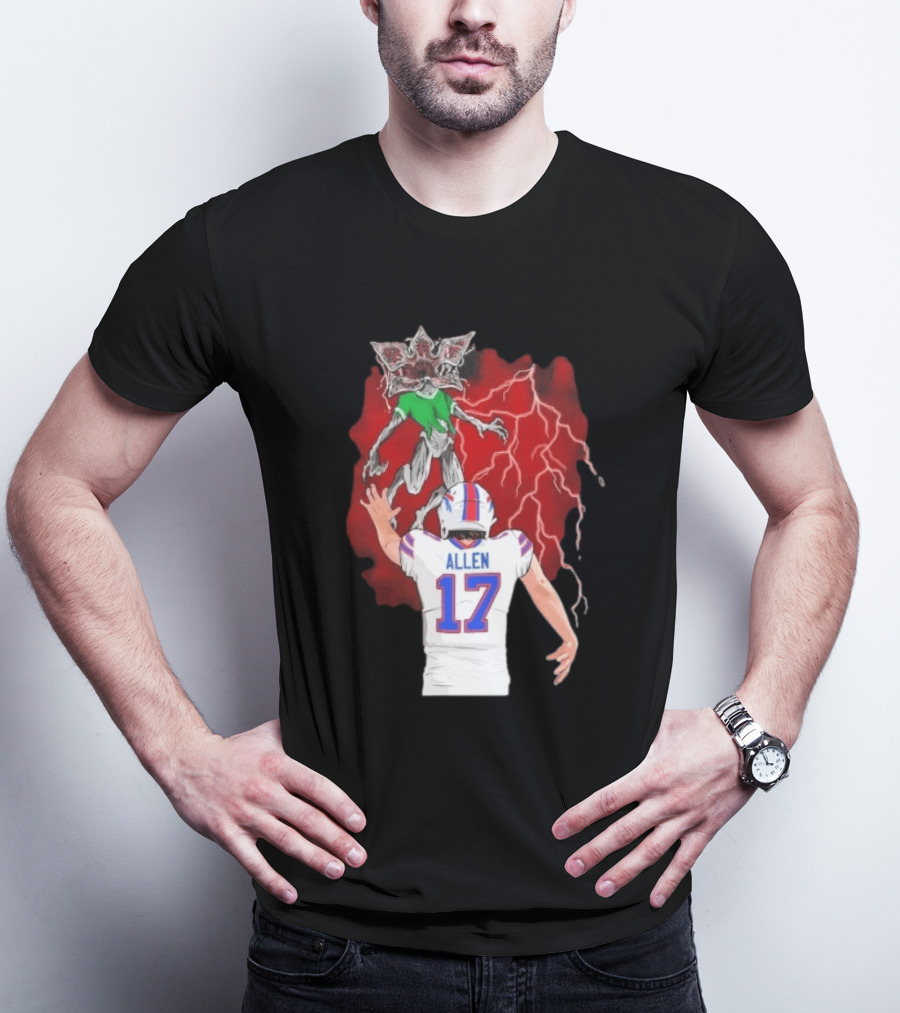 Josh Allen 17 Buffalo Bills Vs Demogorgon Stranger Things Epic T-Shirt