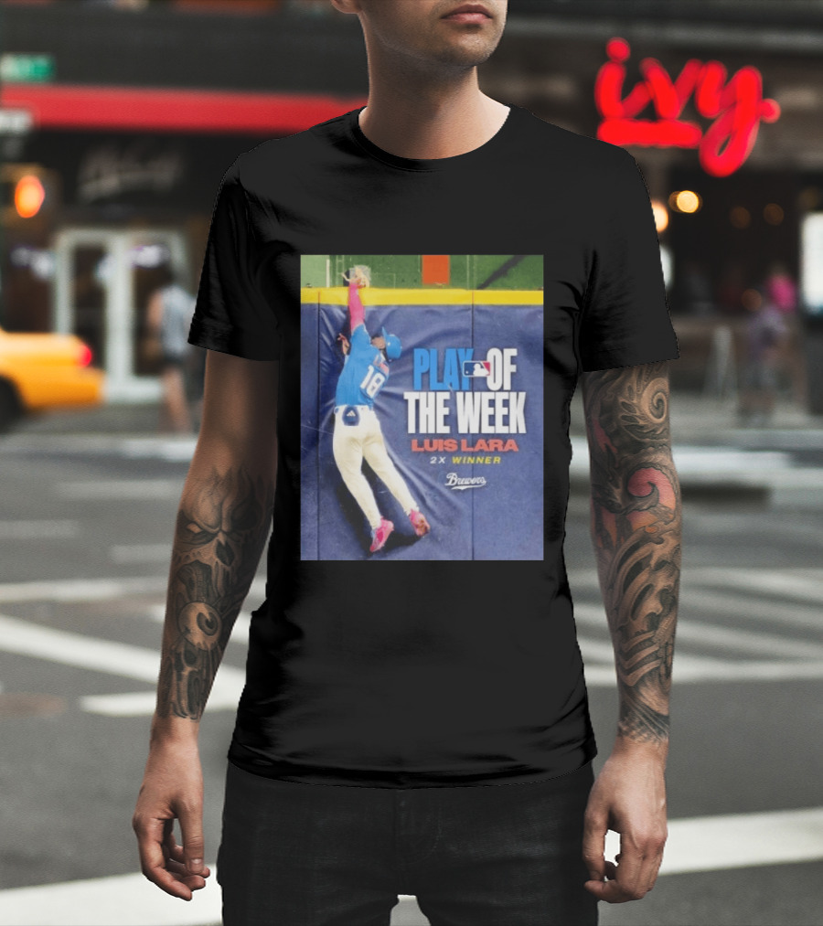 Luis Lara Play Of The Week 2x Winner Milwaukee Brewers T-Shirt