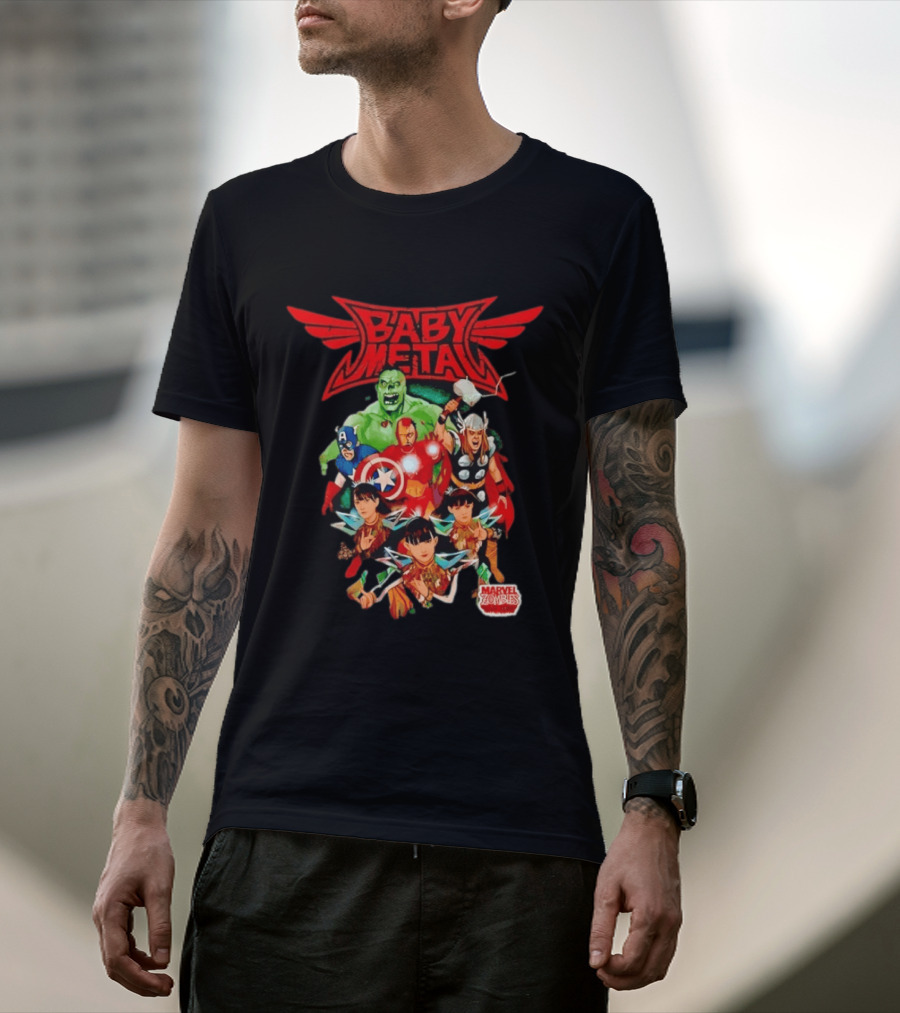 Babymetal X Marvel Zombies Avengers Collaboration May 2012 Heavy Metal T-Shirt