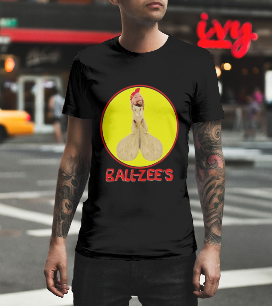 Ball Zee's Squirrel Meme Circle Red Cap T-Shirt