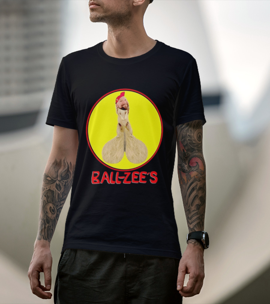 Ball Zee's Squirrel Meme Circle Red Cap T-Shirt