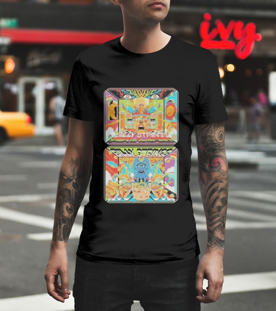 Billy Strings Denver Co 2026 Ball Arena September 18 19 Sun Moon Celestial Faces Cosmic T-Shirt