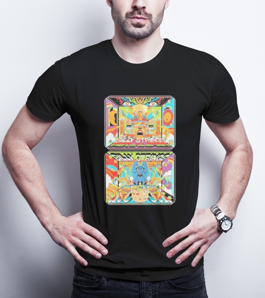 Billy Strings Denver Co 2026 Ball Arena September 18 19 Sun Moon Celestial Faces Cosmic T-Shirt