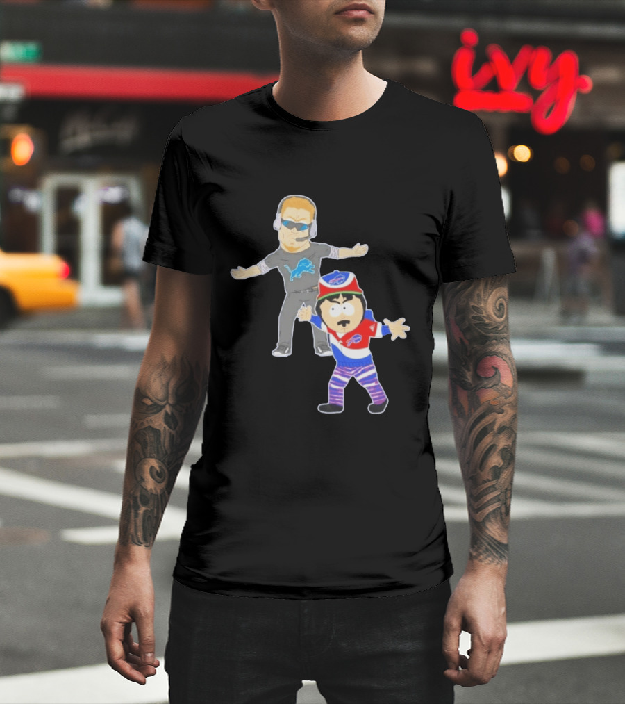 Buffalo Bills Detroit Lions South Park Crossover Motown Bro Down T-Shirt