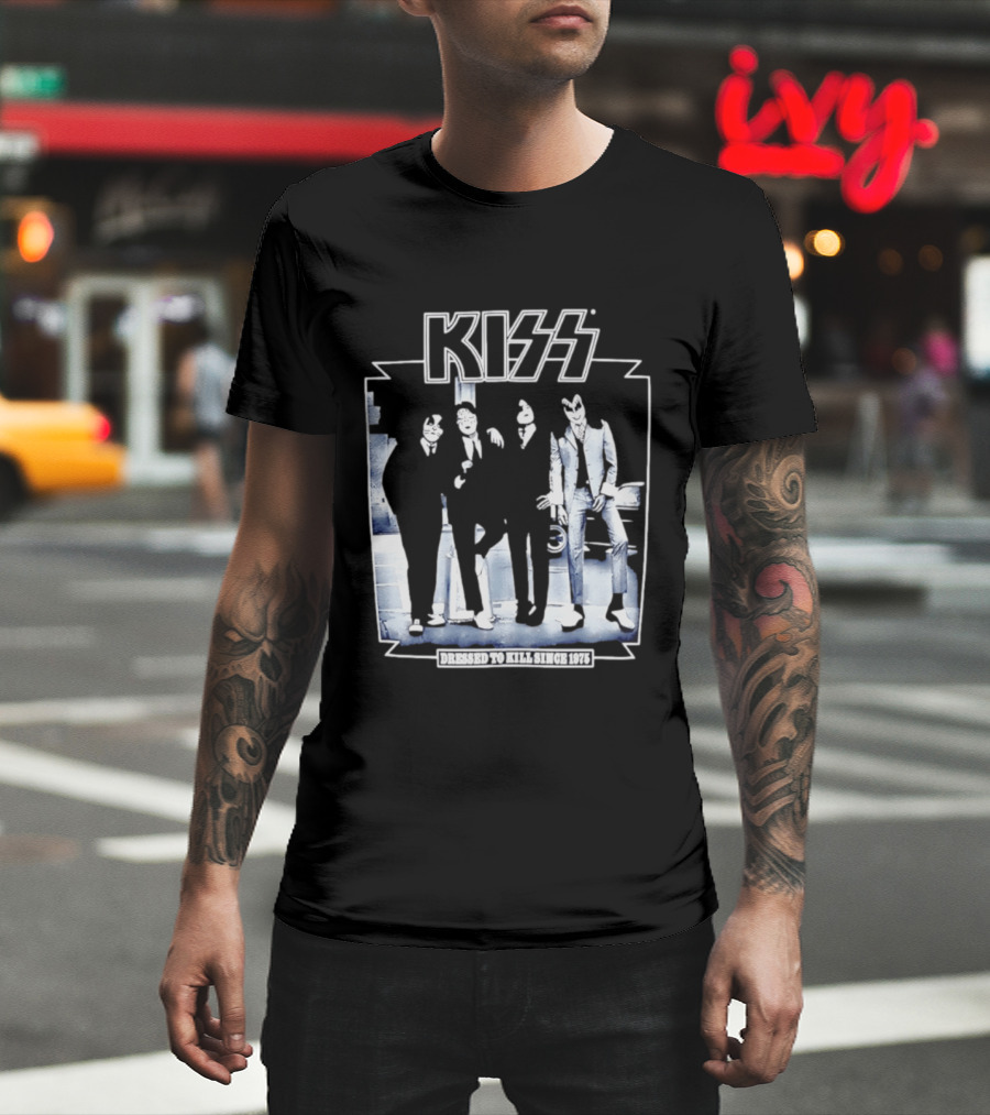 Kiss Dressed To Kill Since 1975 Rock Music Band T-Shirt