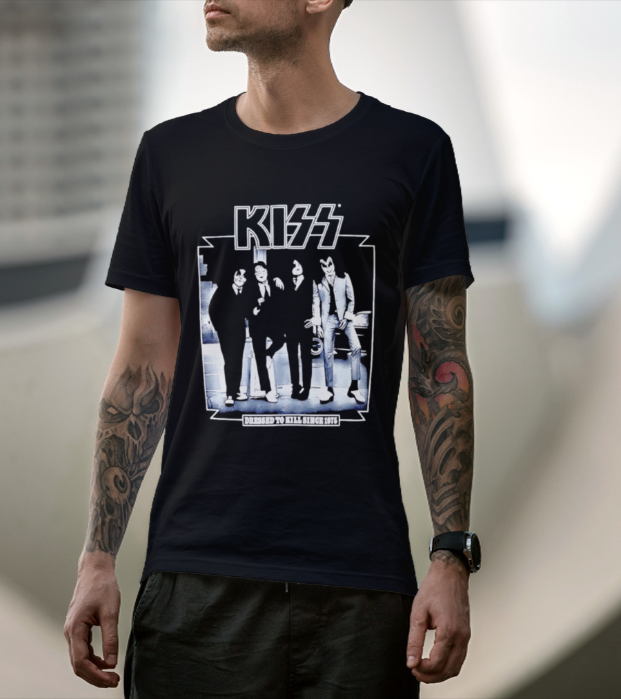 Kiss Dressed To Kill Since 1975 Rock Music Band T-Shirt