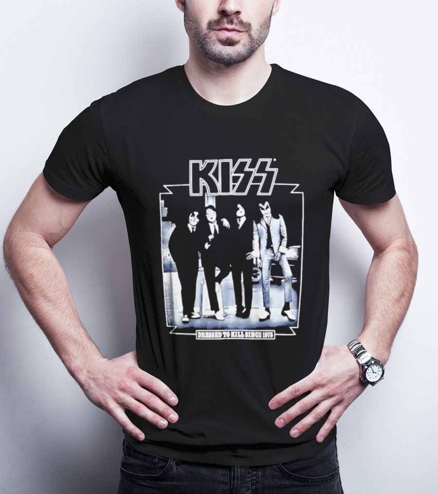 Kiss Dressed To Kill Since 1975 Rock Music Band T-Shirt