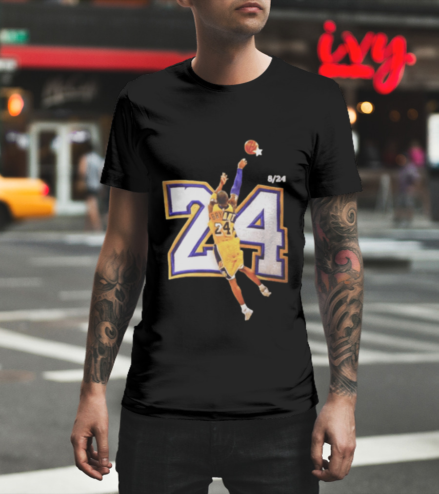 Kobe Bryant Los Angeles Lakers 8 24 Basketball Legend Jump Shot T-Shirt