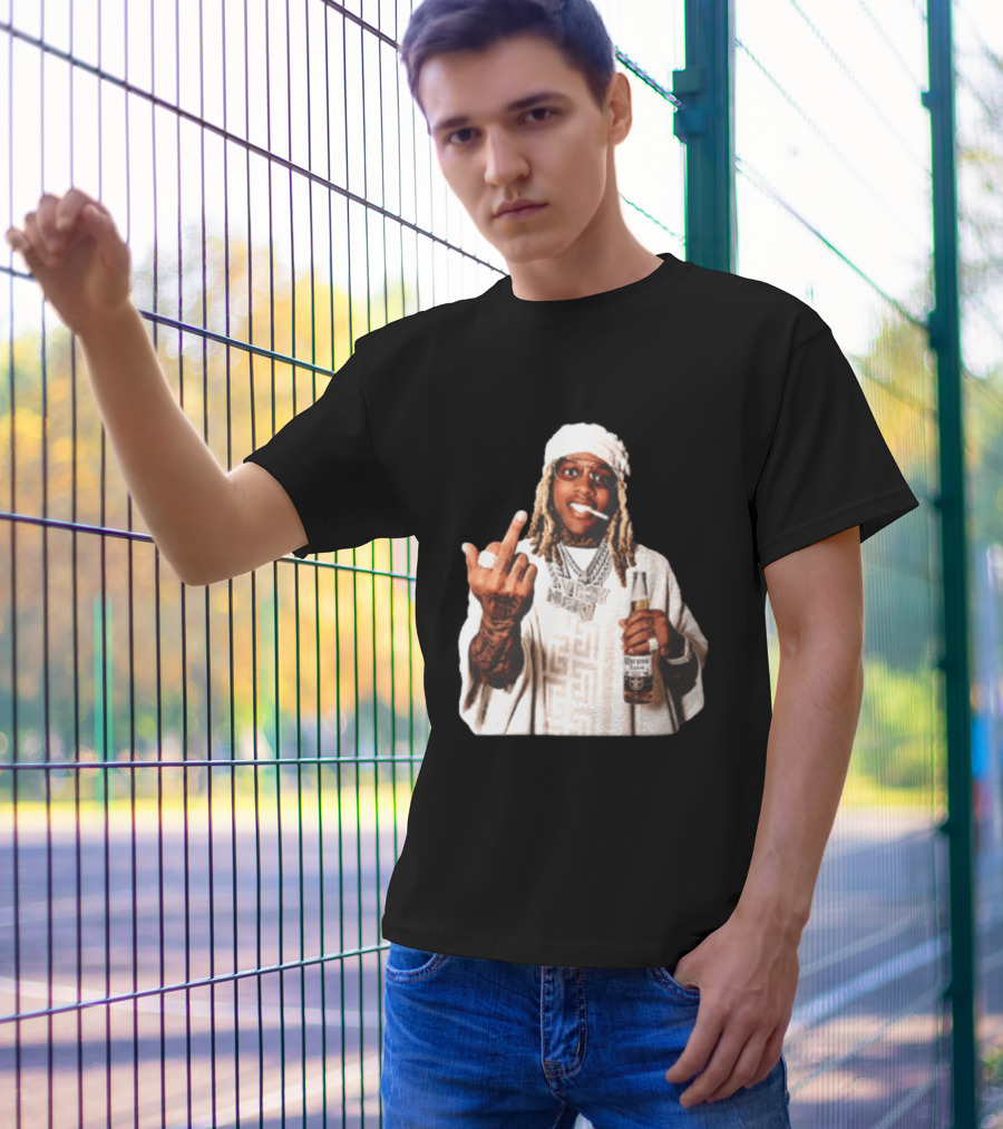 Lil Durk Only The Family Vroy Nick Corona Extra Beer Smoking Middle Finger T-Shirt