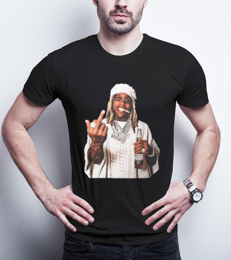 Lil Durk Only The Family Vroy Nick Corona Extra Beer Smoking Middle Finger T-Shirt