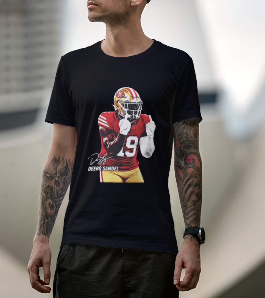 Deebo Samuel Number 19 San Francisco 49ers Signature Gesture T-Shirt