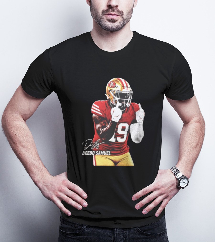 Deebo Samuel Number 19 San Francisco 49ers Signature Gesture T-Shirt