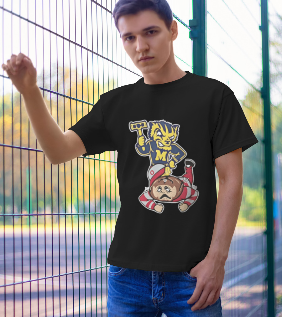 Michigan Wolverines Vs Ohio State Buckeyes Football Rivalry Mascot Showdown T-Shirt