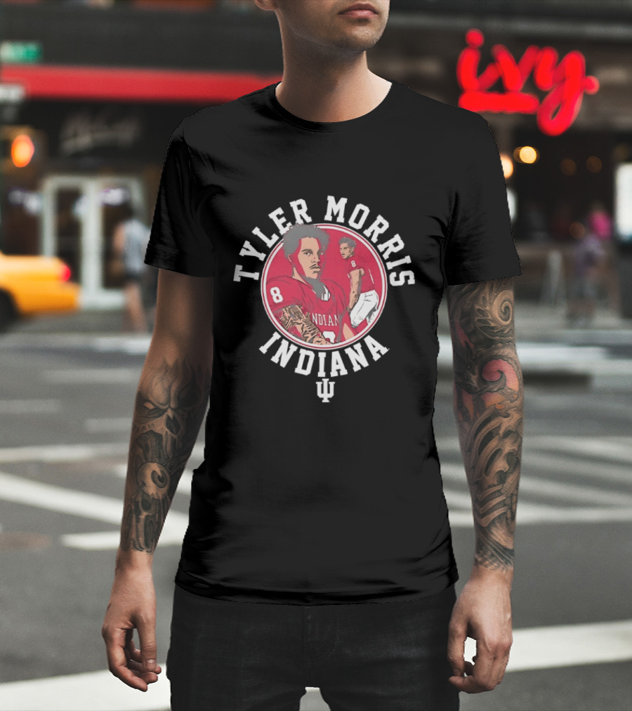 Tyler Morris Indiana Hoosiers Number 8 Football Player T-Shirt