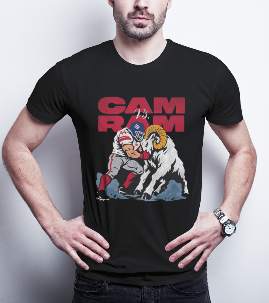 New York Giants Vs Rams Cam Ram Football Clash T-Shirt